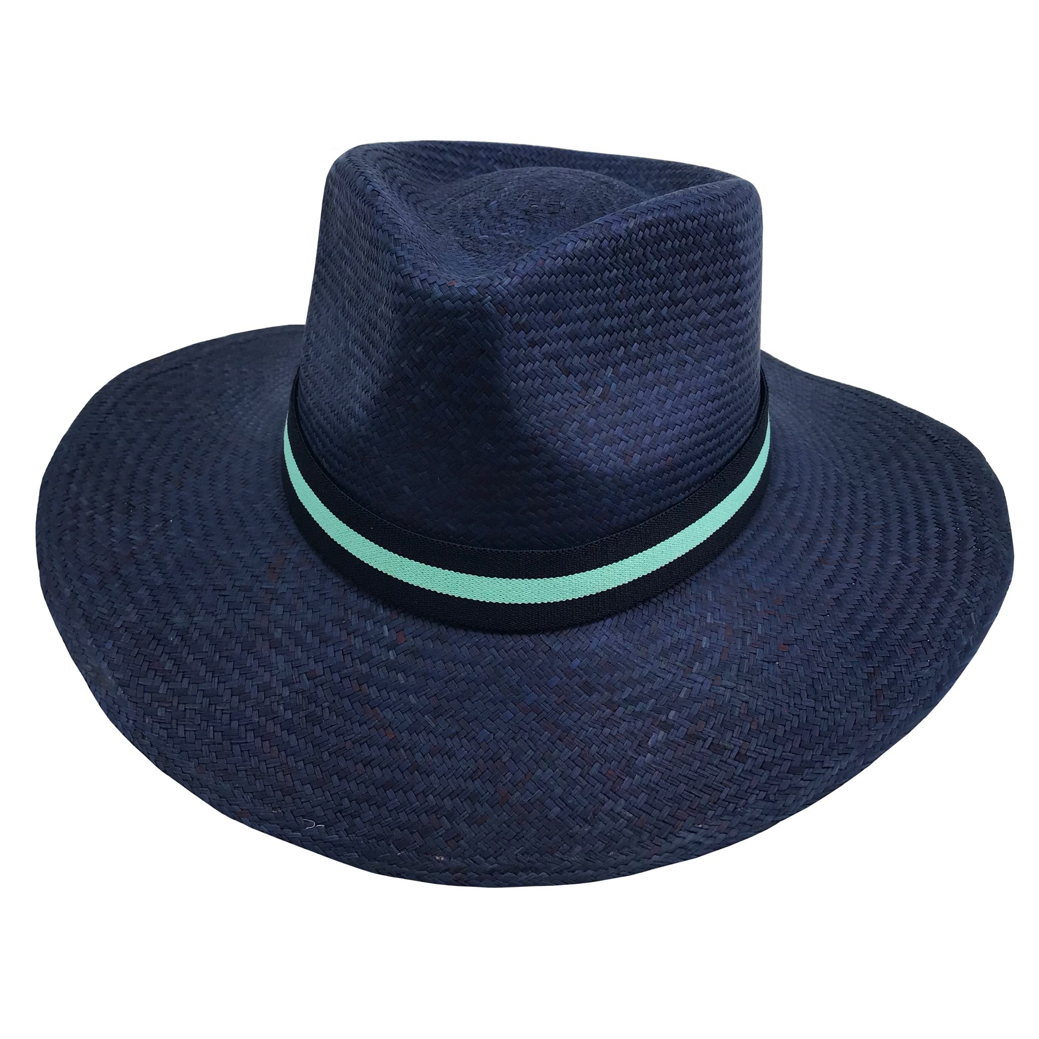 Sombrero Americano tipo Panamá teñido en color azul cenizo de palma de ...